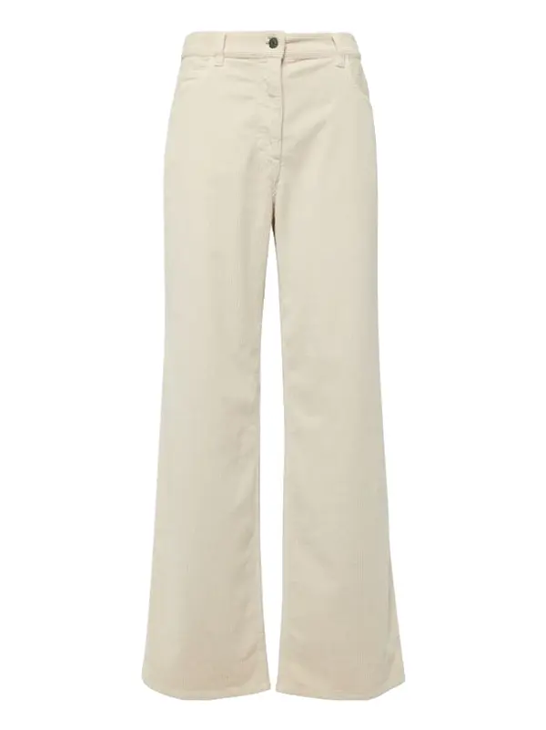 THE ROW Dan Cotton Corduroy Flared Pants - White