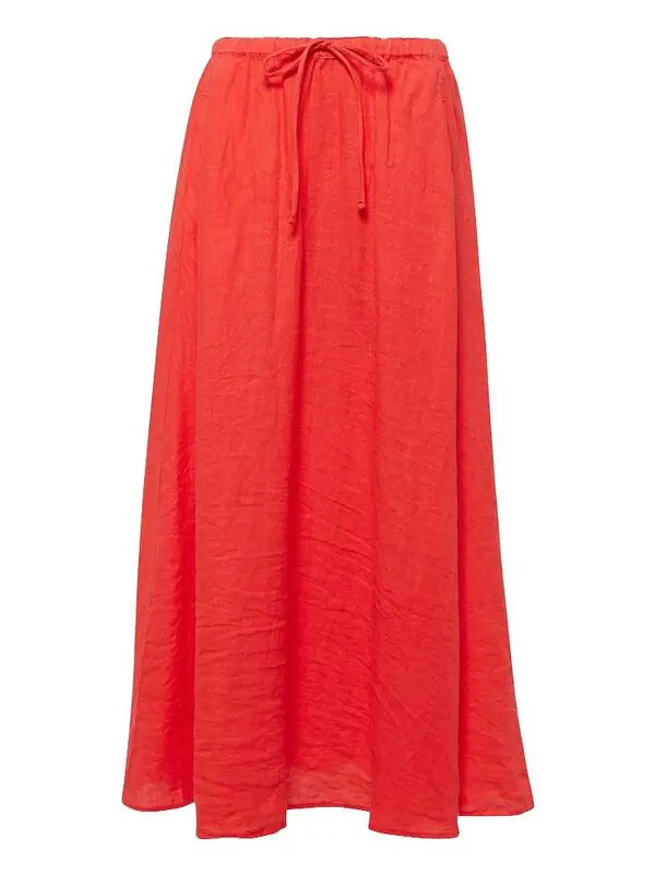 Velvet By Graham & Spencer Bailey Linen Maxi Skirt - Red