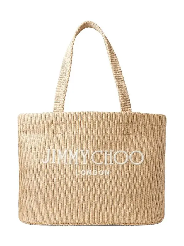 JIMMY CHOO Beach Woven Tote - White