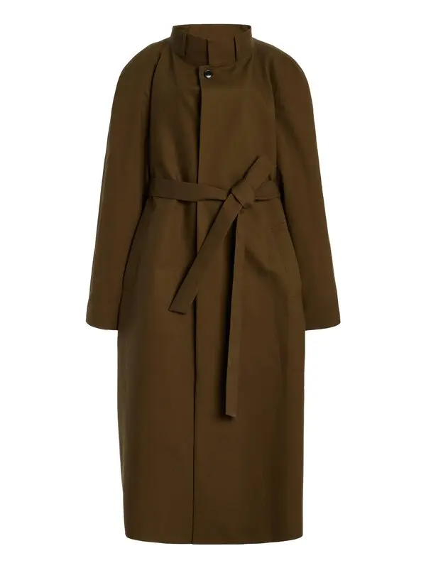 Marie Adam-Leenaerdt Convertible Cotton Trench Coat - Khaki