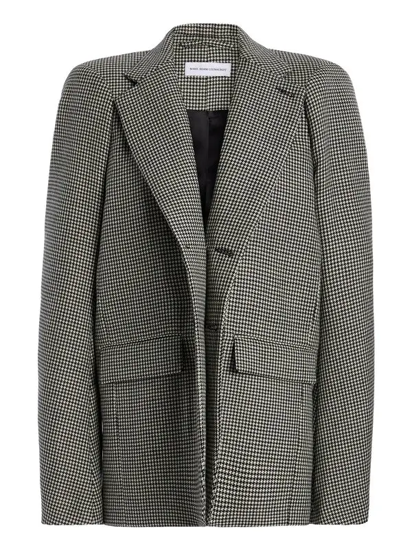 Marie Adam-Leenaerdt Structured Checked Wool Blazer - Black,white