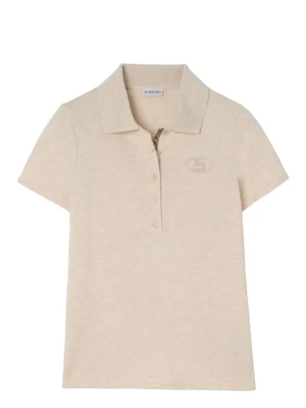 Burberry Cotton Piqué Polo Shirt - Beige Melange