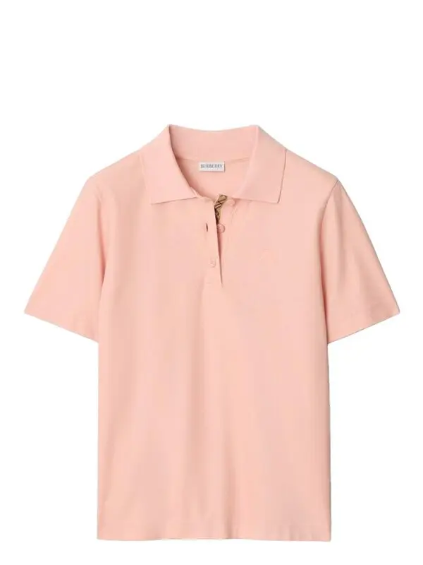 Burberry Cotton Piqué Polo Shirt With Knight Stamp - Posy Pink