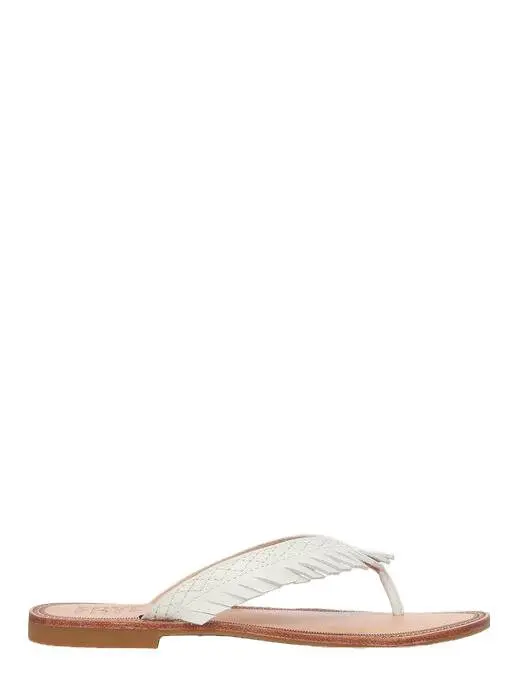 Frye Ava Fringe Sandal - White