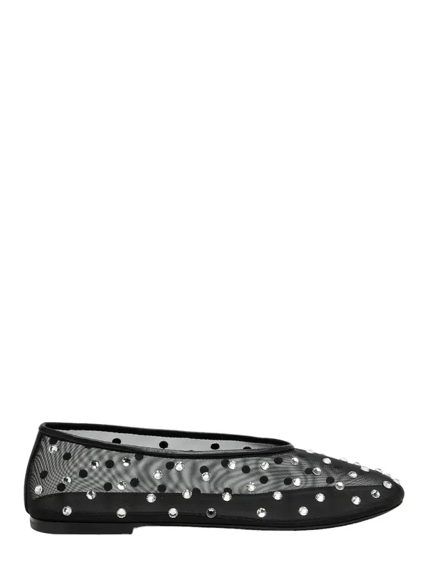 Khaite Marcy Crystal-embellished Ballet Flats - Black
