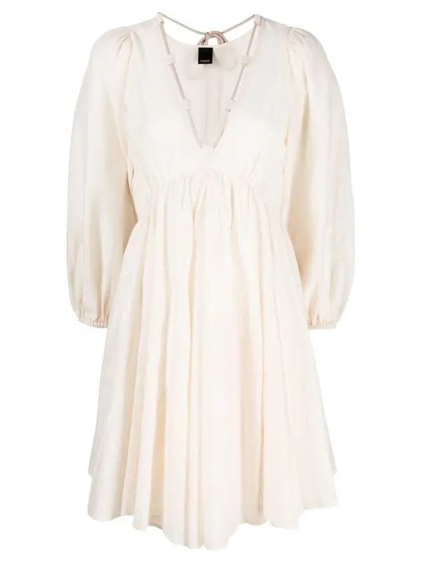 Pinko Poplin Mini Dress - Neutrals