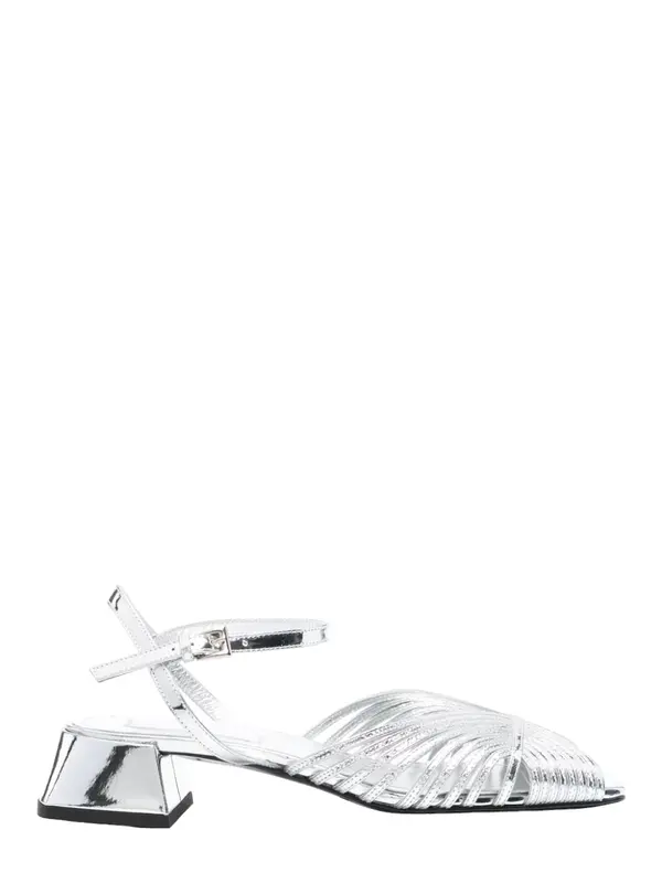 Suzanne Rae 70's 40mm Leather Sandals - Silver