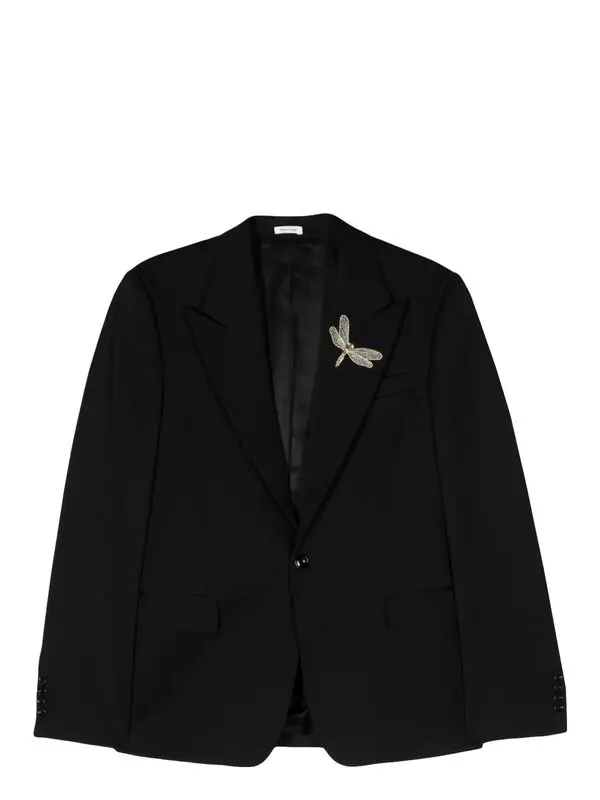 Alexander McQueen Embroidered-motif Single-breasted Blazer - Black