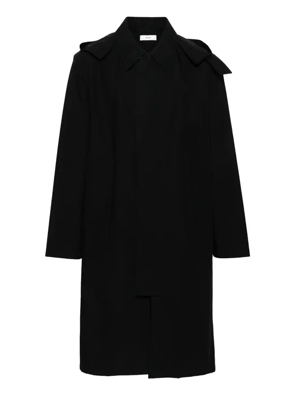 RIER Detachable-hood Midi Parka Coat - Black