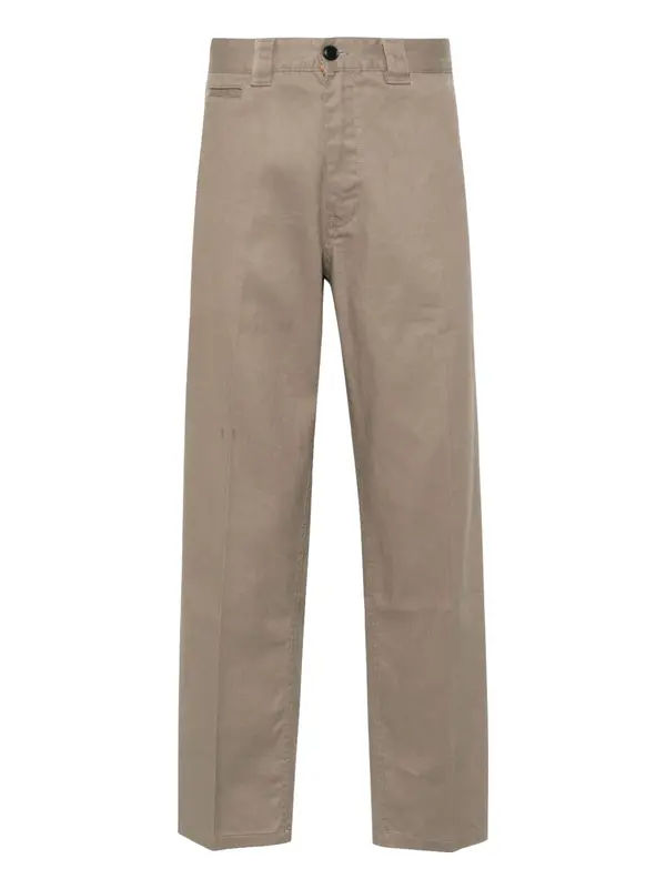 BOSS Pressed-crease Tapered Trousers - Brown