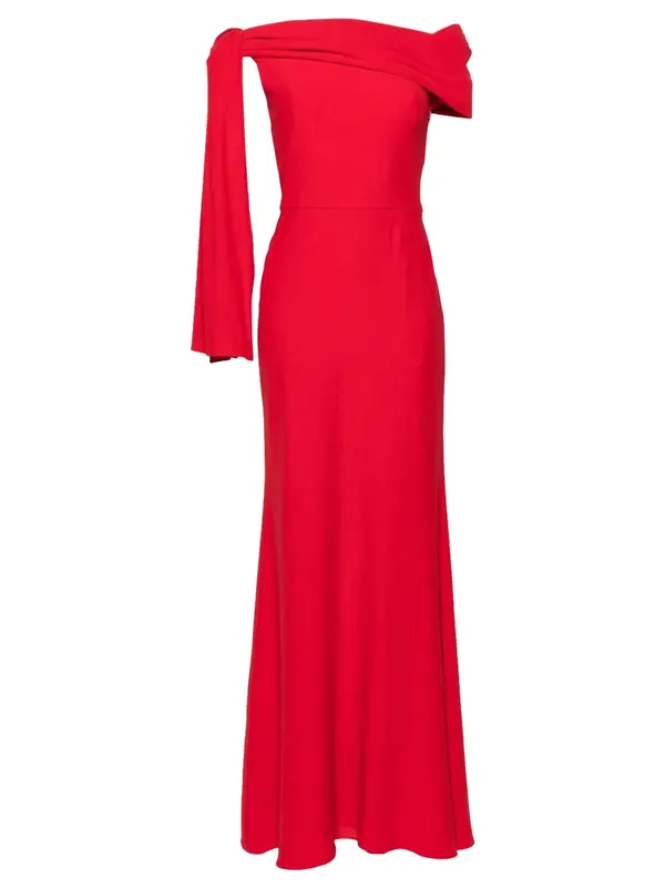 Alexander McQueen Draped Off-shoulder Gown - Red