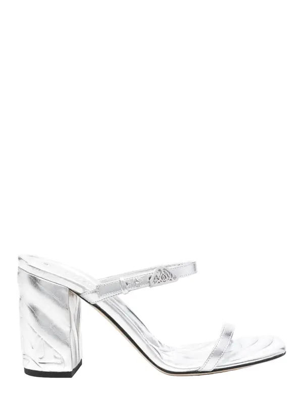 Alexander McQueen 85mm Seal Sandals - Silver