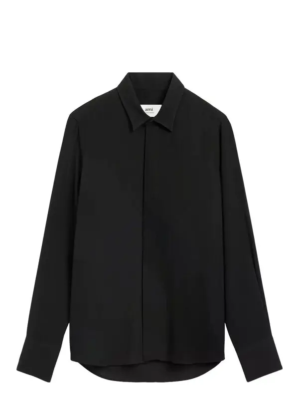 Ami Virgin Wool-blend Shirt - Black