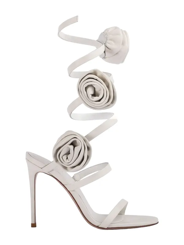 LE SILLA Floral-appliqué Sandals - White