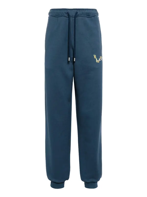 LANVIN Logo-print Cotton Track Pants - Blue