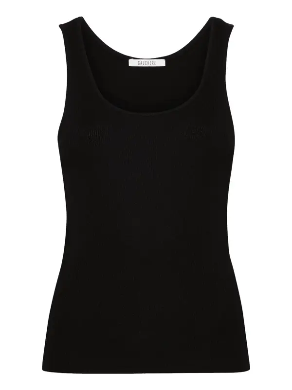 Gauchere Fine-ribbed Tank Top - Black