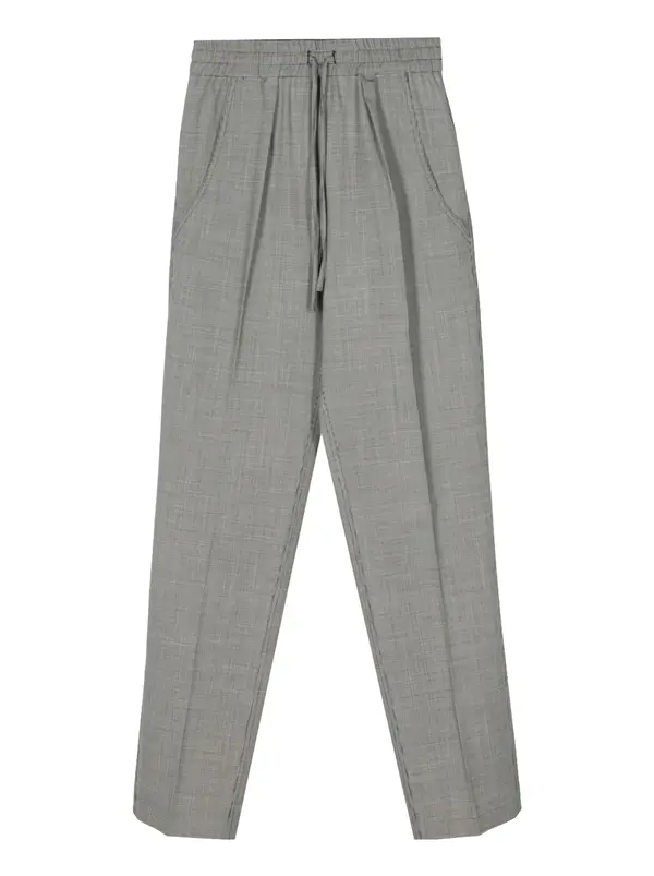 Isabel Marant Liska Houndstooth Tapered Trousers - Black