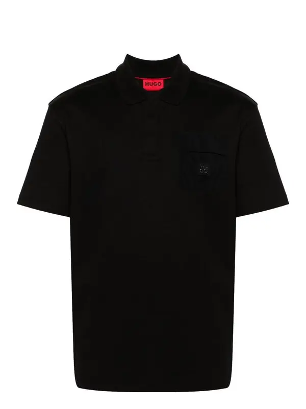 Hugo Appliqué-logo Cotton Polo Shirt - Black