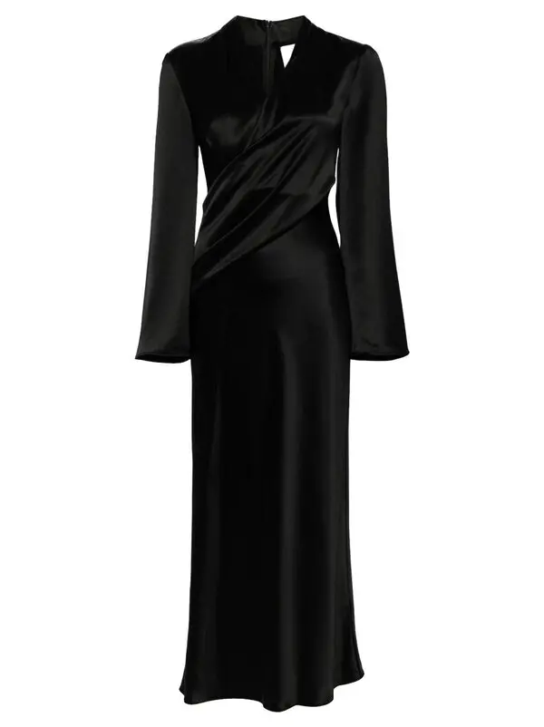 Acler Picadilly Satin Ankle-length Dress - Black