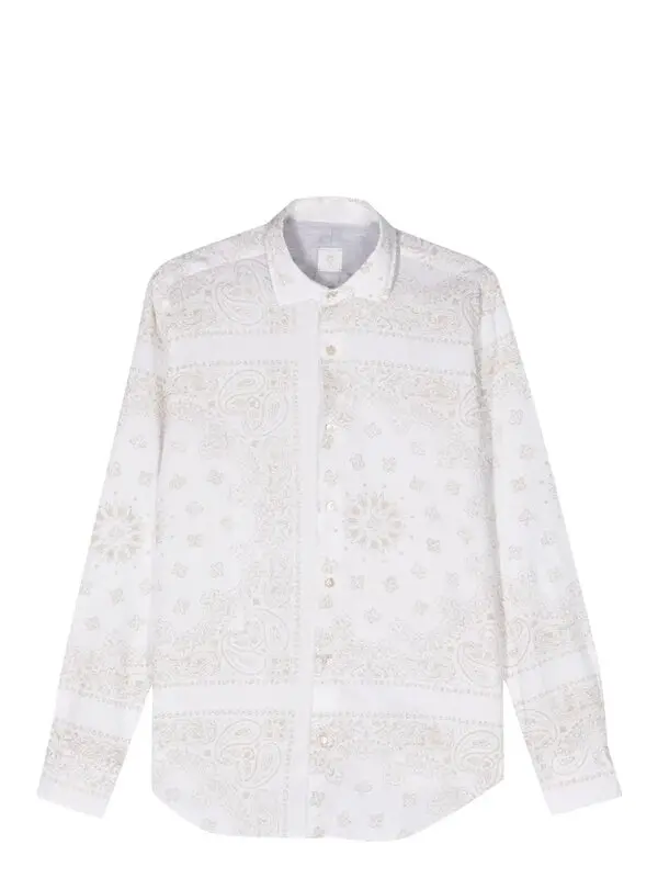 Eleventy Paisley-print Button-up Shirt - Neutrals
