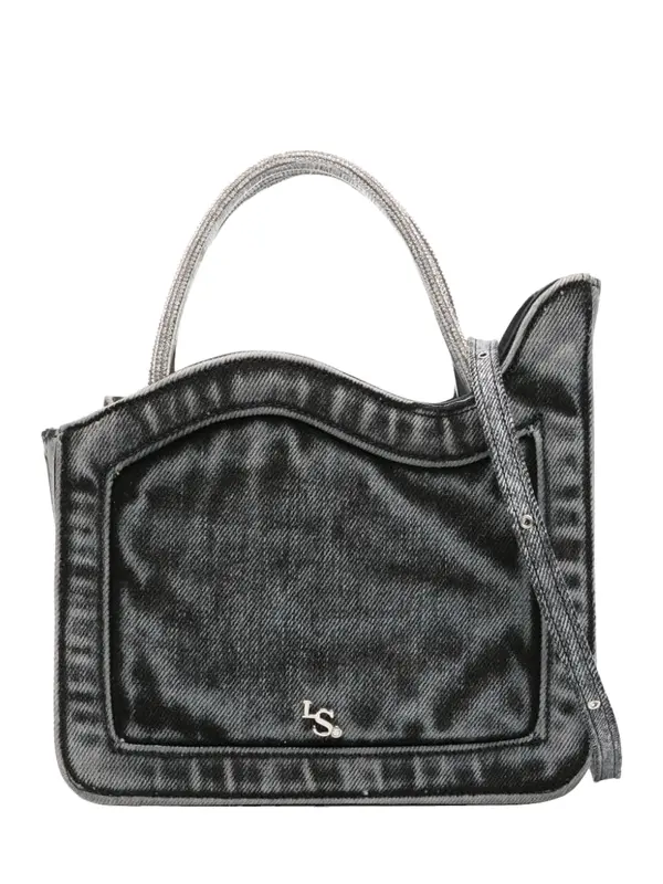 LE SILLA Ivy Distressed Denim Mini Bag - Black