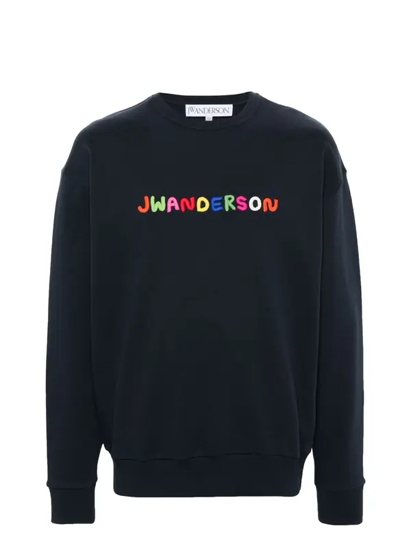JW Anderson Logo-embroidered Cotton Sweatshirt - Blue