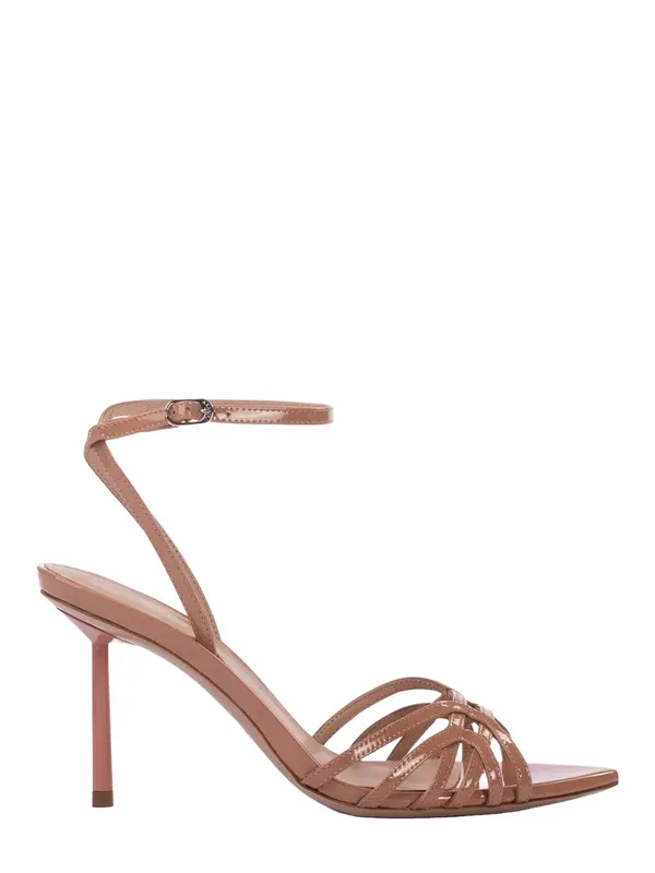 LE SILLA Bella 80mm Patent-leather Sandals - Neutrals