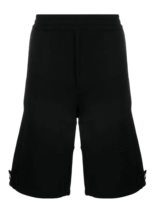 Alexander McQueen Logo-plaque Cotton Shorts - Black