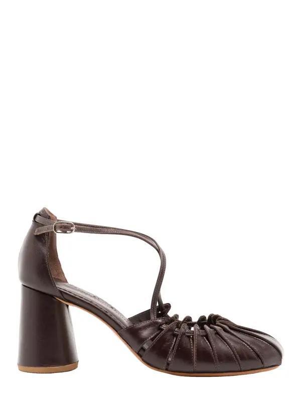 STUDIO CHOFAKIAN 65mm Lee Leather Pumps - Brown