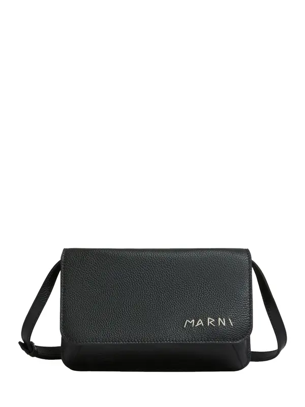 Marni Mending Leather Pochette Bag - Black