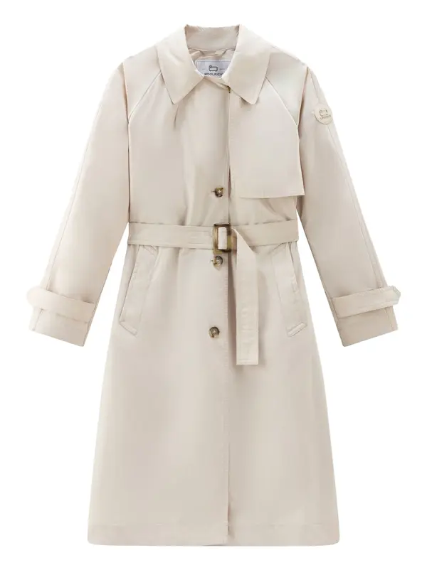 Woolrich Single-breasted Belted Trench Coat - Neutrals