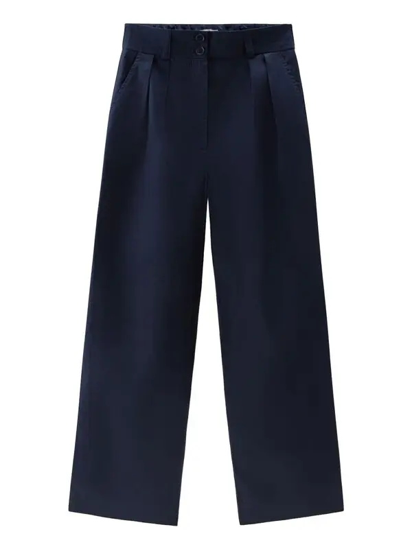 Woolrich Wide-leg Cotton Trousers - Blue