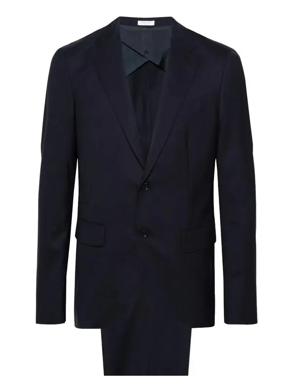 Boglioli Single-breasted Wool Suit - Blue