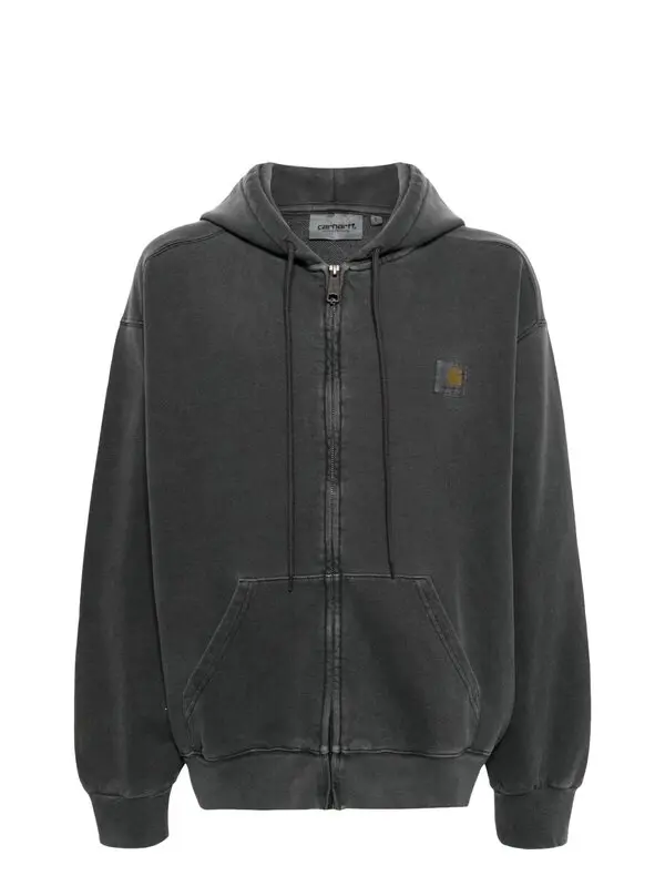Carhartt Work In Progress Logo-appliqué Zip-up Hoodie - Grey