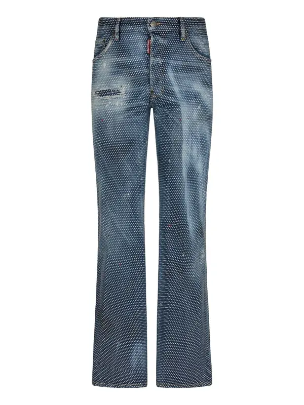 Dsquared2 Embellished Low-rise Jeans - Blue
