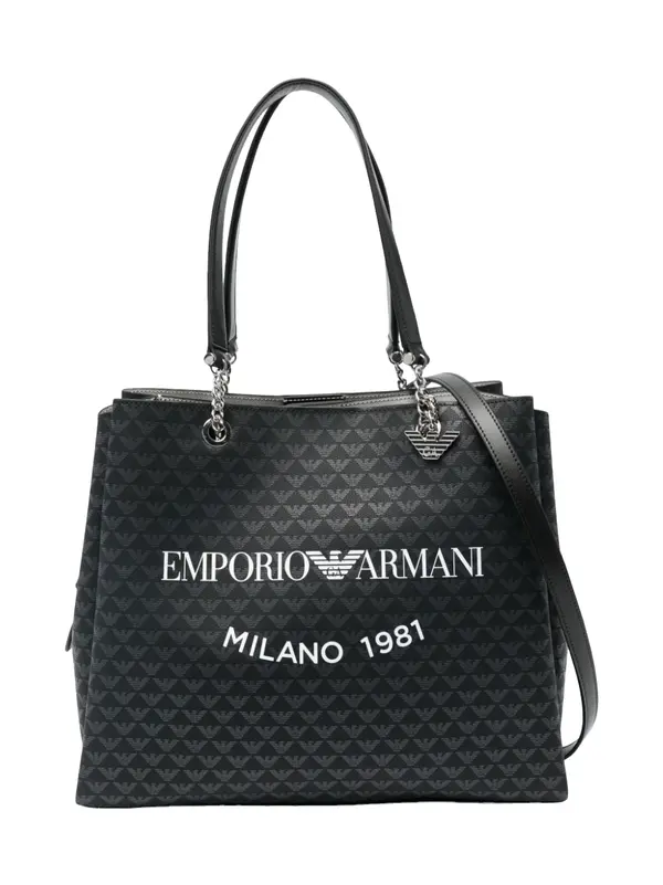 Emporio Armani Logo-print Tote Bag - Black