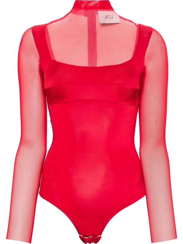 ATU BODY COUTURE Semi-sheer Bodysuit - Red