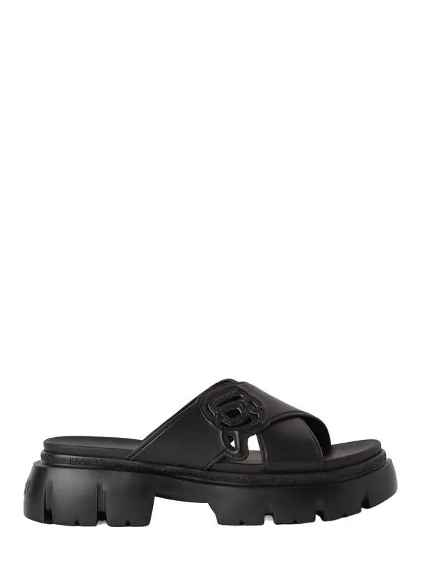 Karl Lagerfeld Ikon Nft Leather Mules - Black