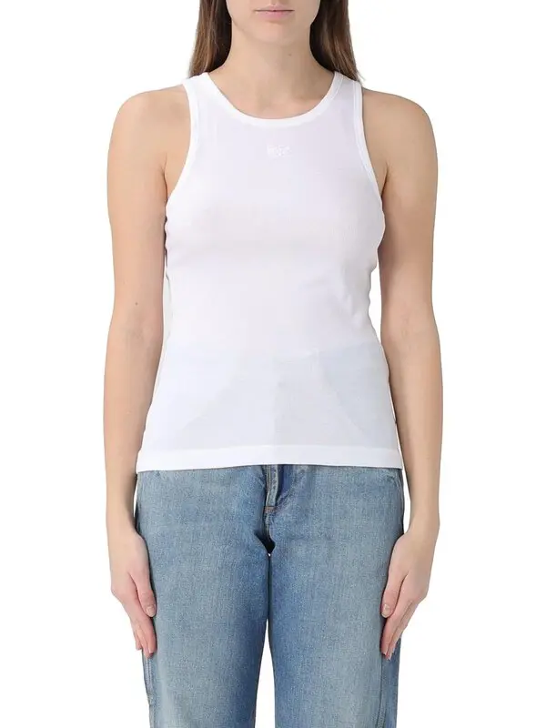 GANNI Ribbed Tank Top - White