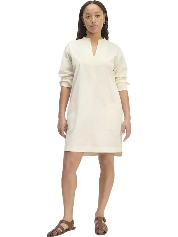 Everlane Long-sleeve Utility Mini Dress - Bone White