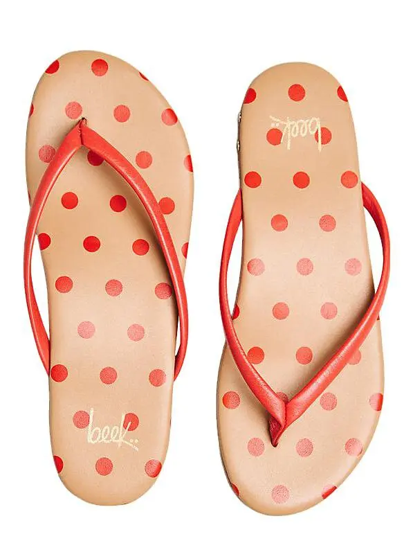 Beek Sunbeam Thong Sandals - Beach / Tomato Dot