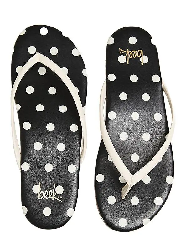 Beek Sunbeam Thong Sandals - Black / Vanilla Dot