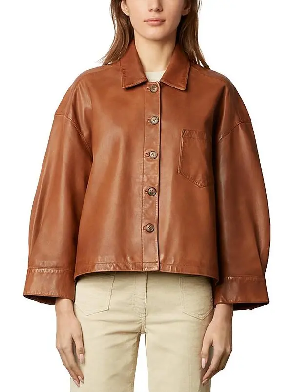 Gerard Darel Jocya Leather Jacket - Brown