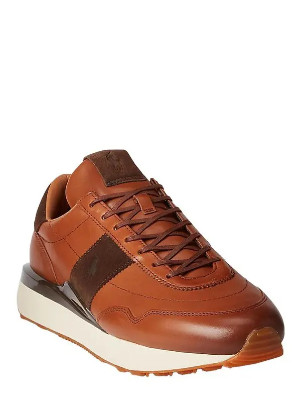 Polo Ralph Lauren Train 89 Leather Sneakers - Cla Tan