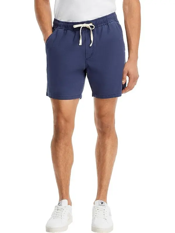 Marine Layer Saturday Cotton Blend 6" Shorts - Navy