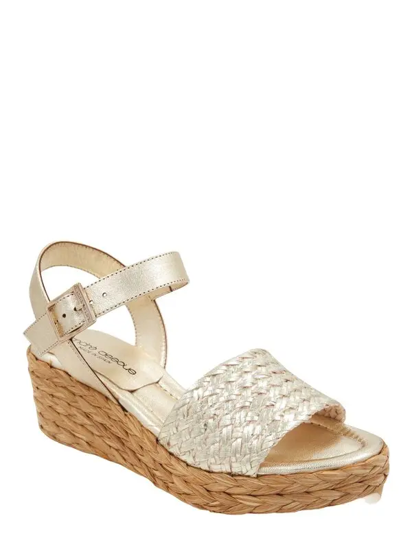 Andre Assous Carissa Espadrille Wedge Sandals - Platino