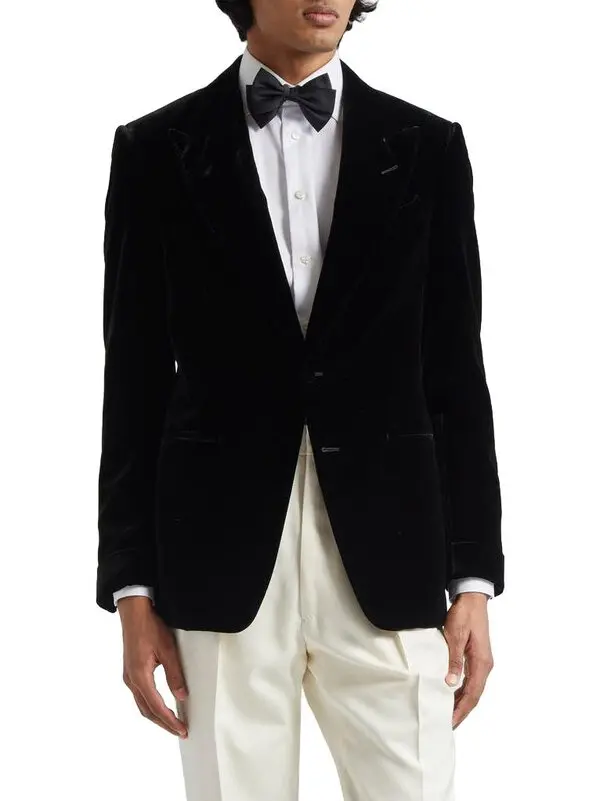 TOM FORD Shelton Fluid Velvet Cocktail Jacket - Black