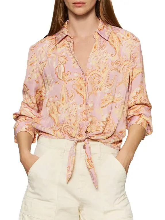 Sanctuary Lover Print Tie-hem Shirt - Whimsy