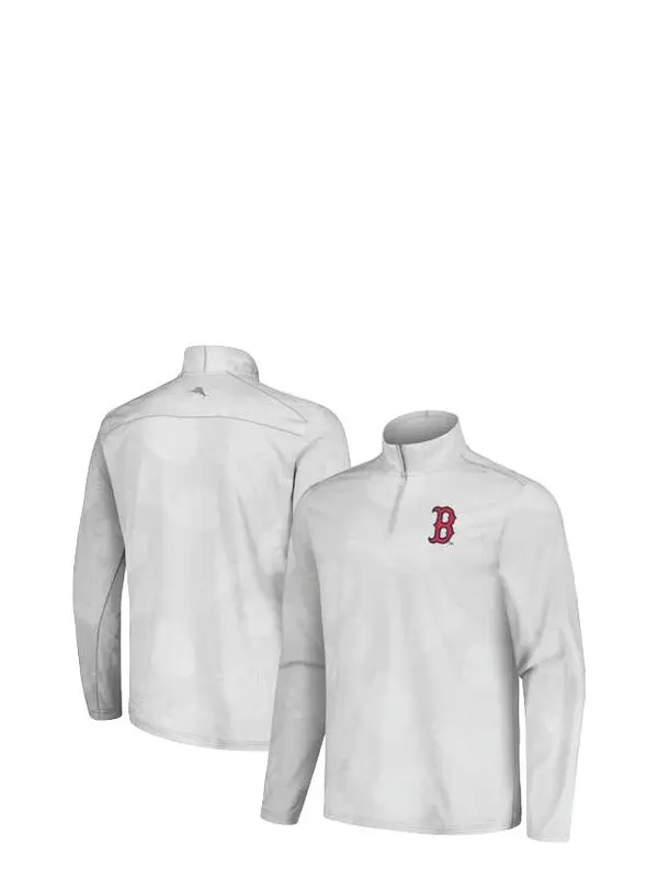 Tommy Bahama Boston Red Sox Delray Frond Islandzone Half-zip Jacket - Gray