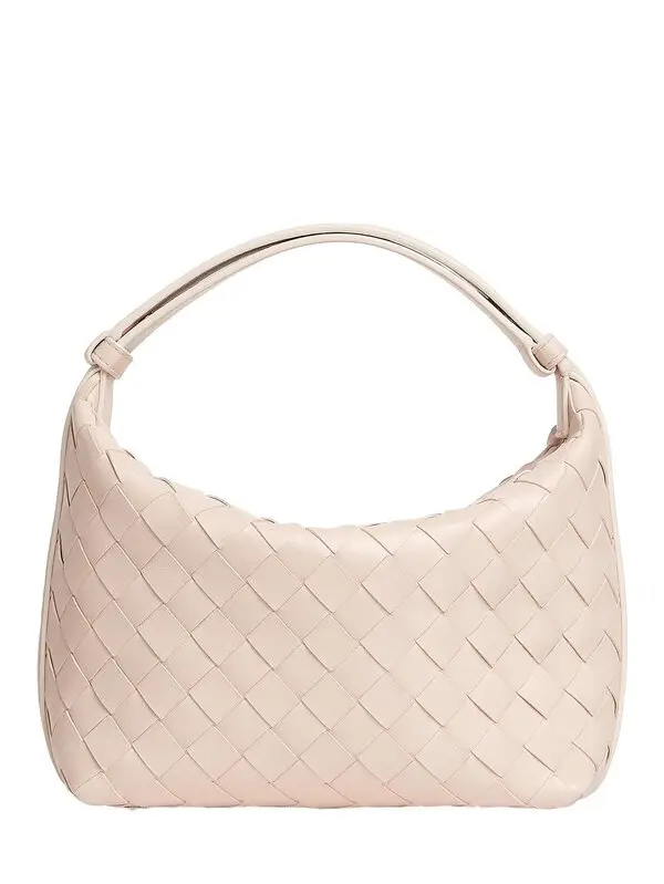 Bottega Veneta Mini Wallace Intrecciato Leather Shoulder Bag - Cameo-gold